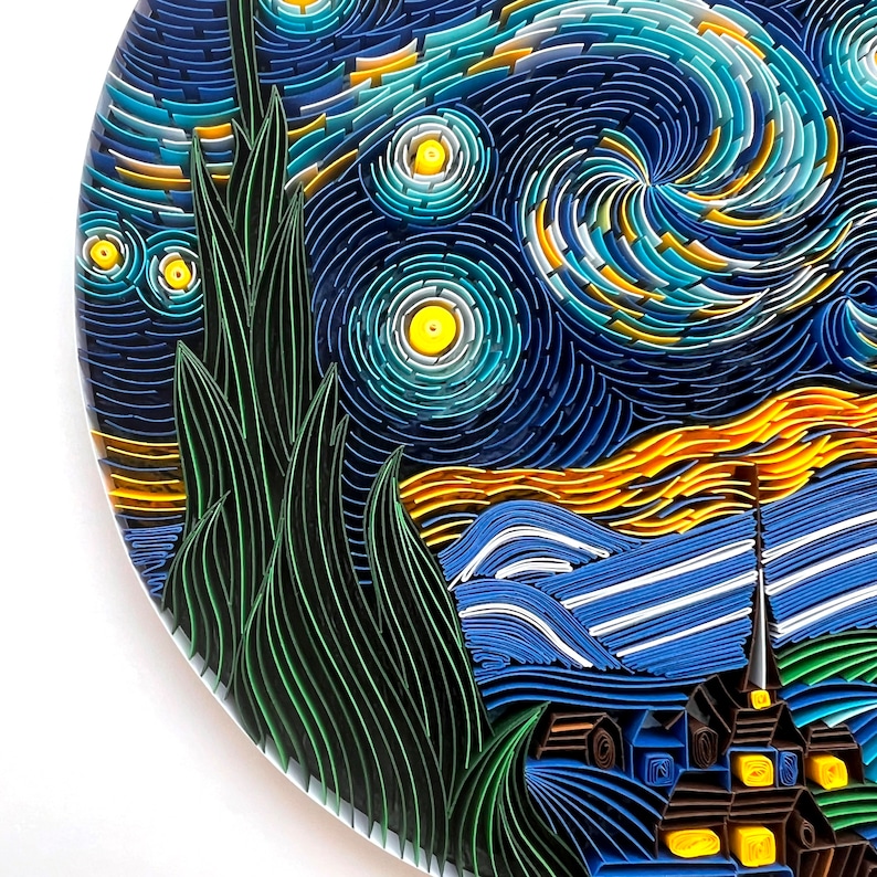 Starry Night Quilling Art - Van Gogh Inspired Paper Art, Framed - Etsy