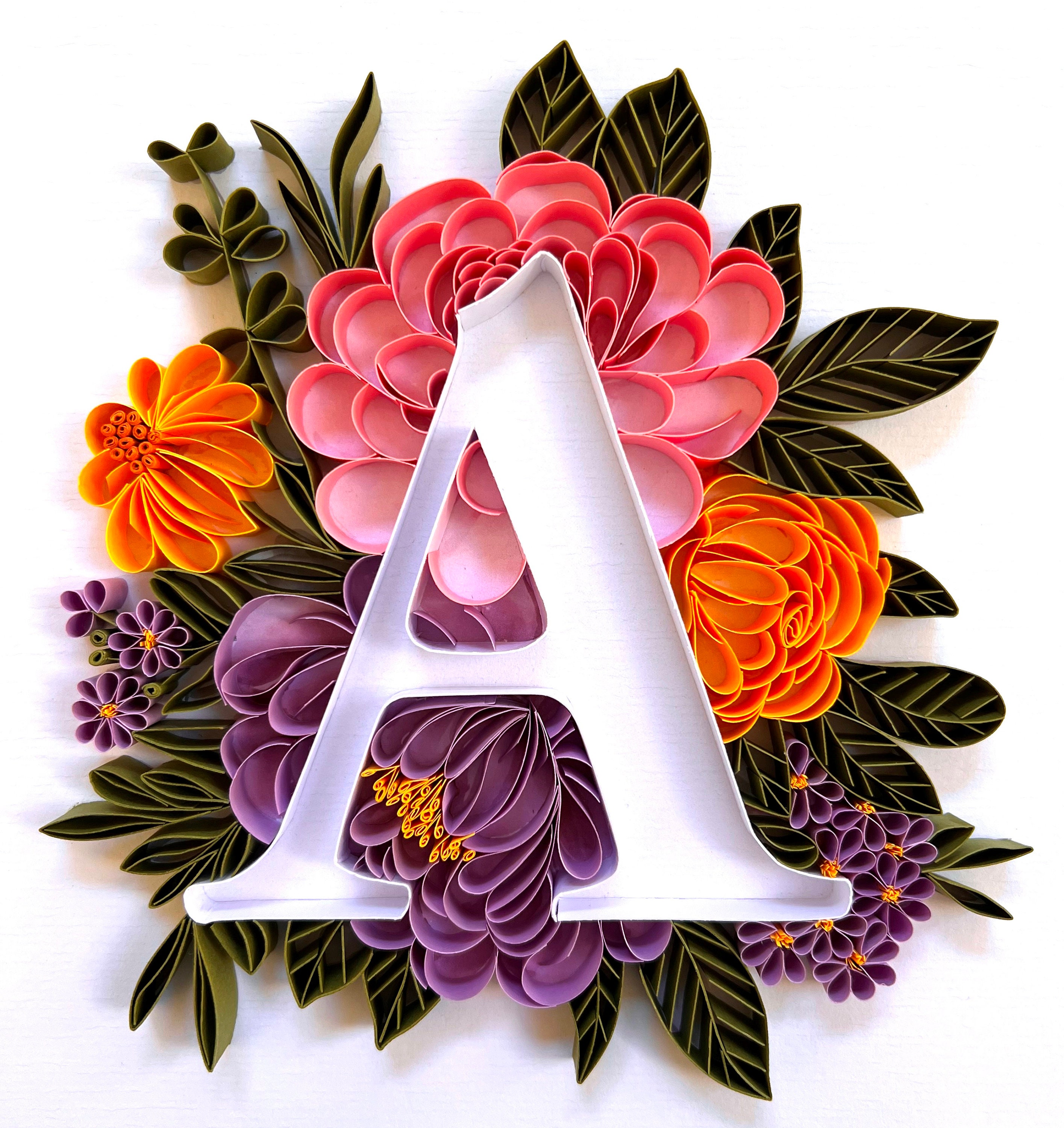 Initial A Paper Quilling Nursery Art Decor - Initial Art Gifts for ...