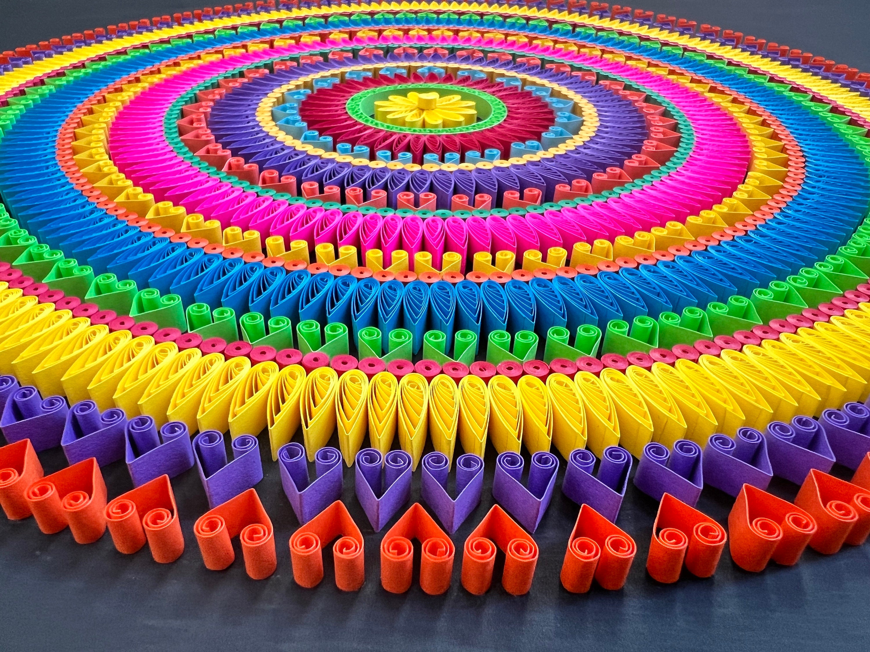 Multi-color Mandala Paper Quilling Art Original 3D Fine Art Decor ...