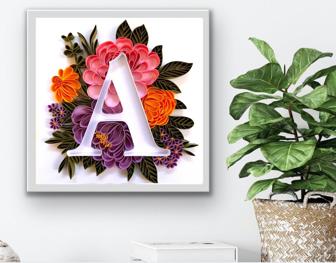 Initial A Paper Quilling Nursery Art Decor - Initial Art Gifts for ...
