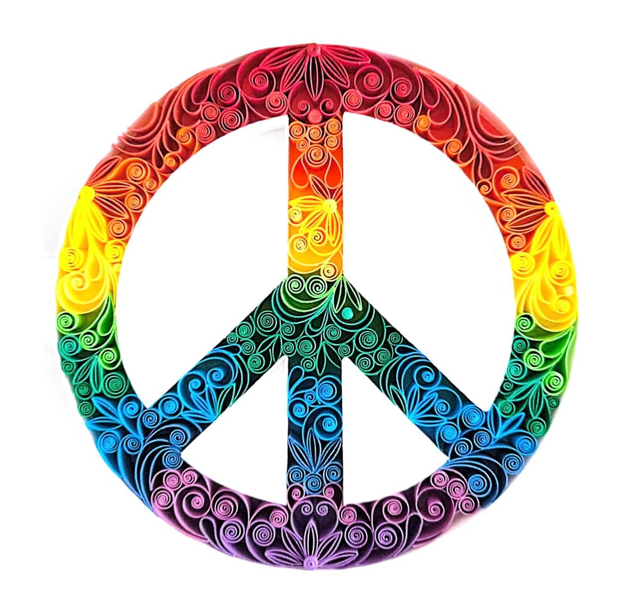 Peace Sign Paper Quilling Rainbow Art Pride Month Peace Art Decor Best ...