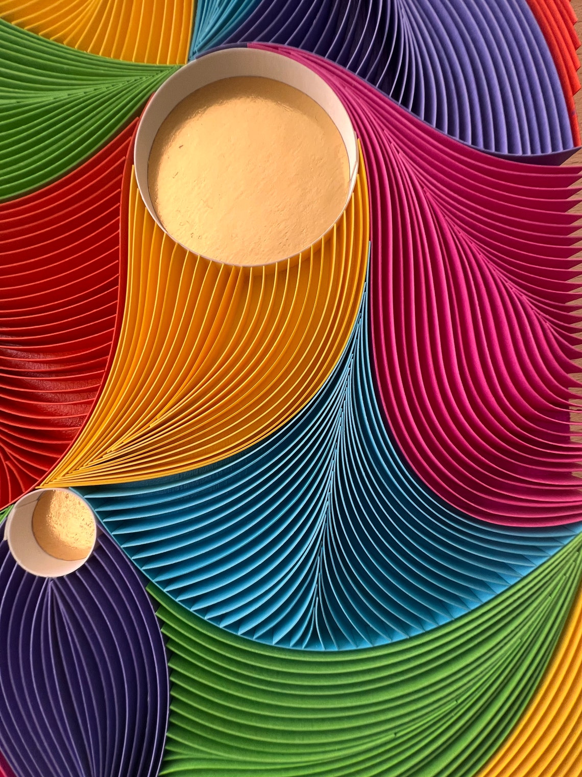 Golden Kaleidoscope Paper Quilling Abstract Art Decor - Symphony of ...