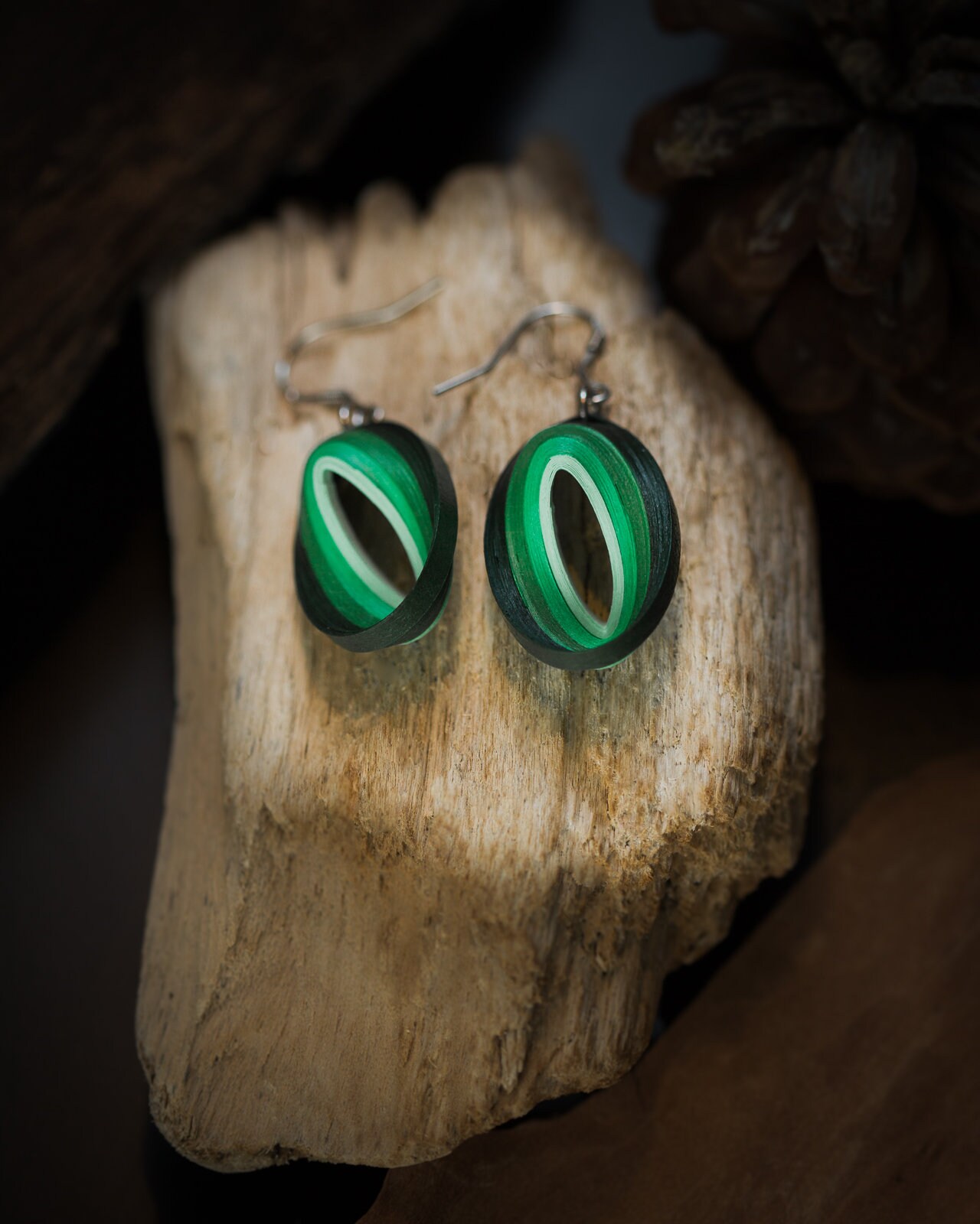 Jade Green Paper Quilling Earrings Summer Boho Dangle Earrings Paper ...