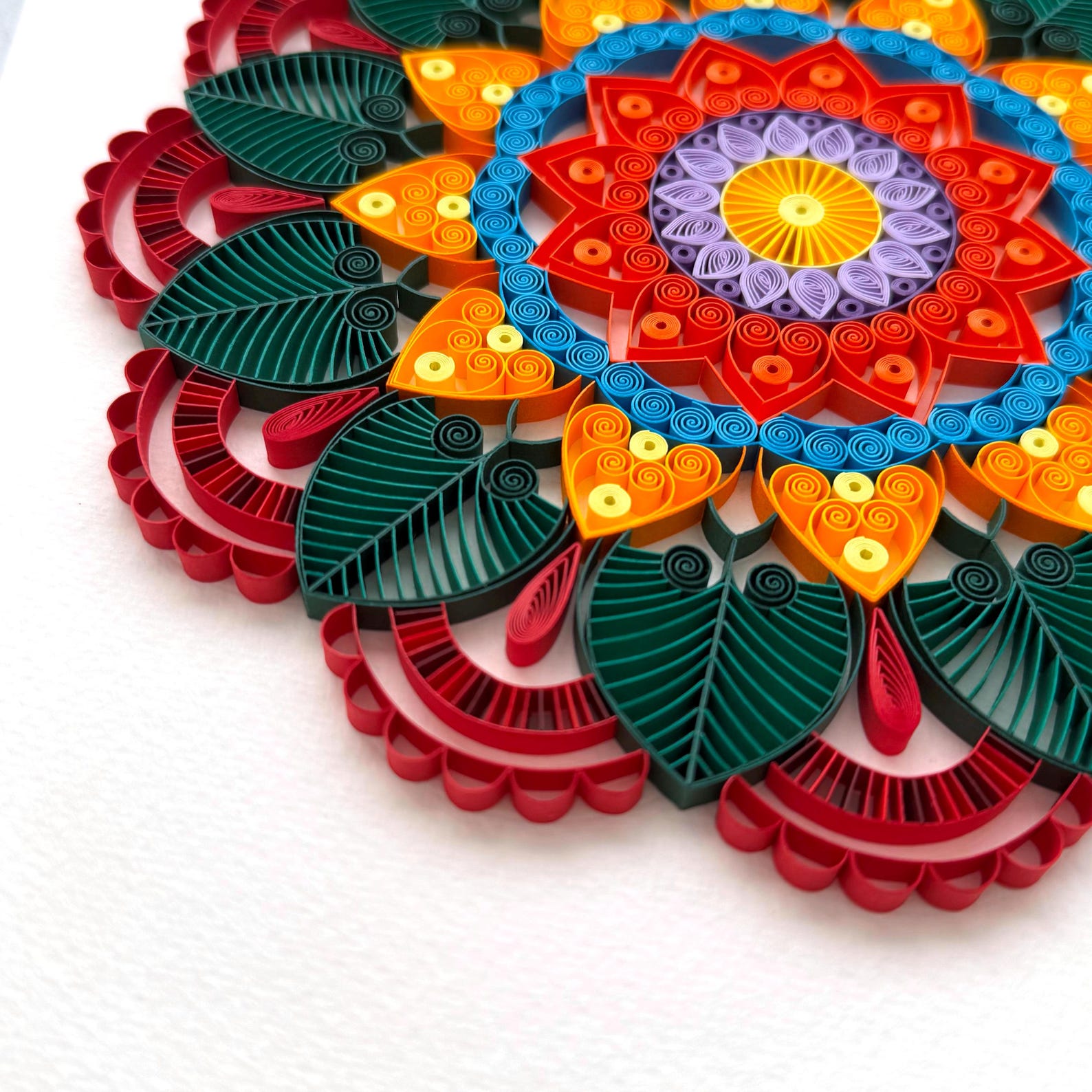 Colorful Mandala Art - Paper Quilled Mandala Art - Yoga Room Spiritual ...