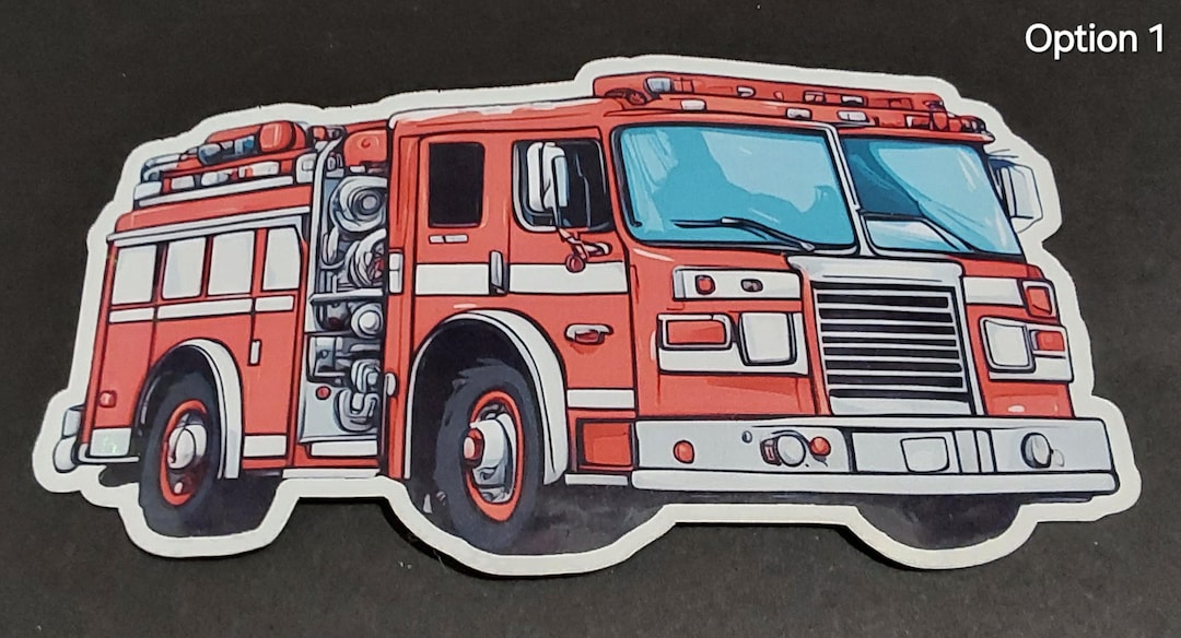 Firetruck Waterproof Stickers - Etsy