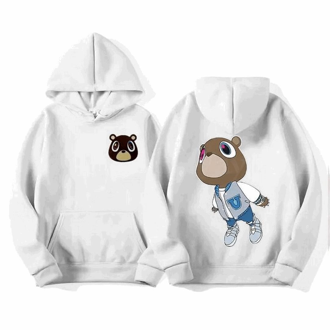 Kanye West Graduation Dropout Bear Hoodie Vintage Hip Hop Oversized ...
