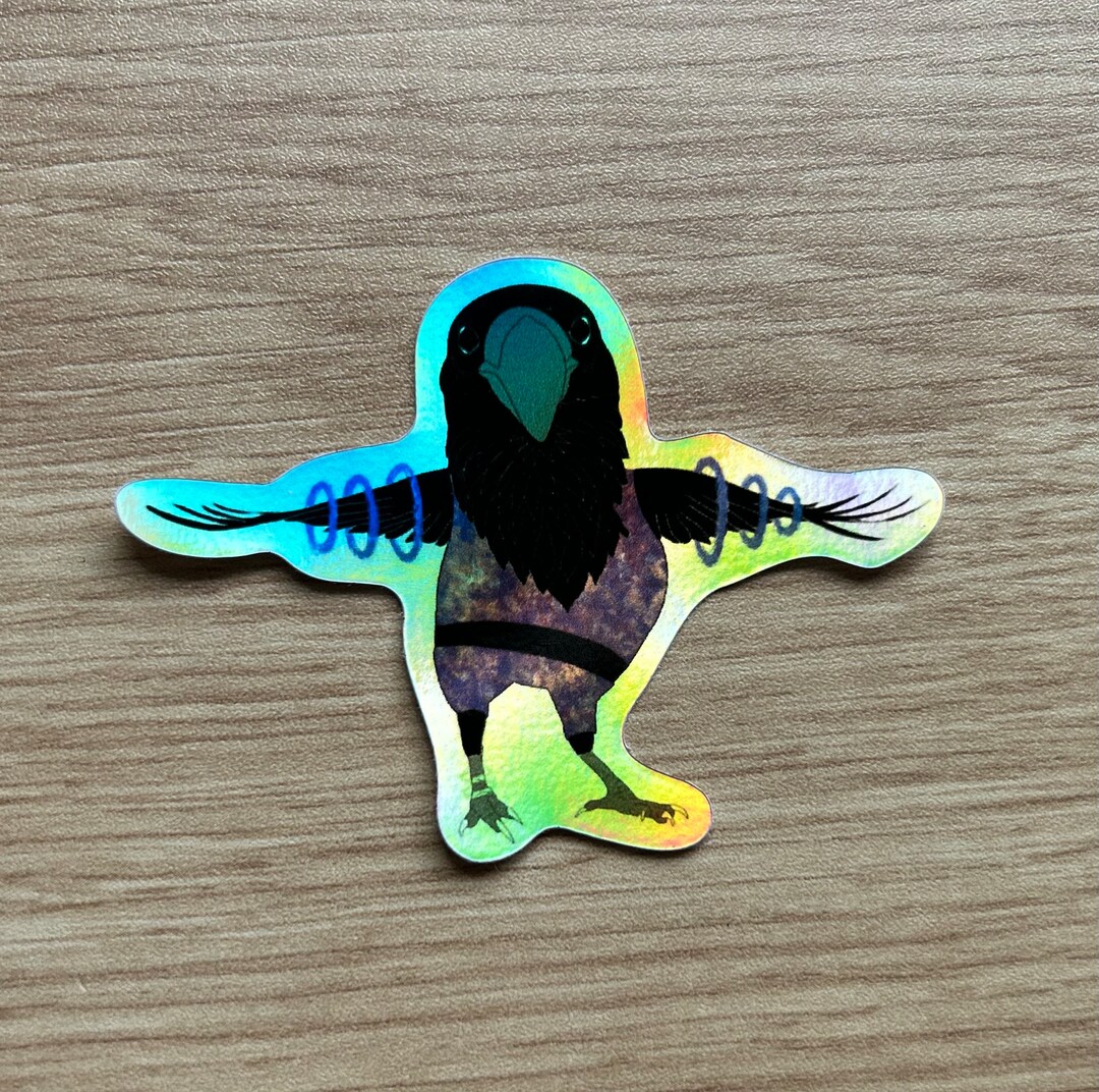 Ravin' Raven- Holographic Die Cut Sticker -original Design - Etsy