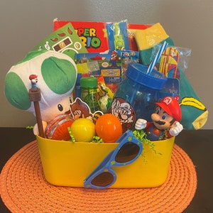 Super Mario Easter Basket Gift Set - Mario Plush, Toys, Candy & More ...