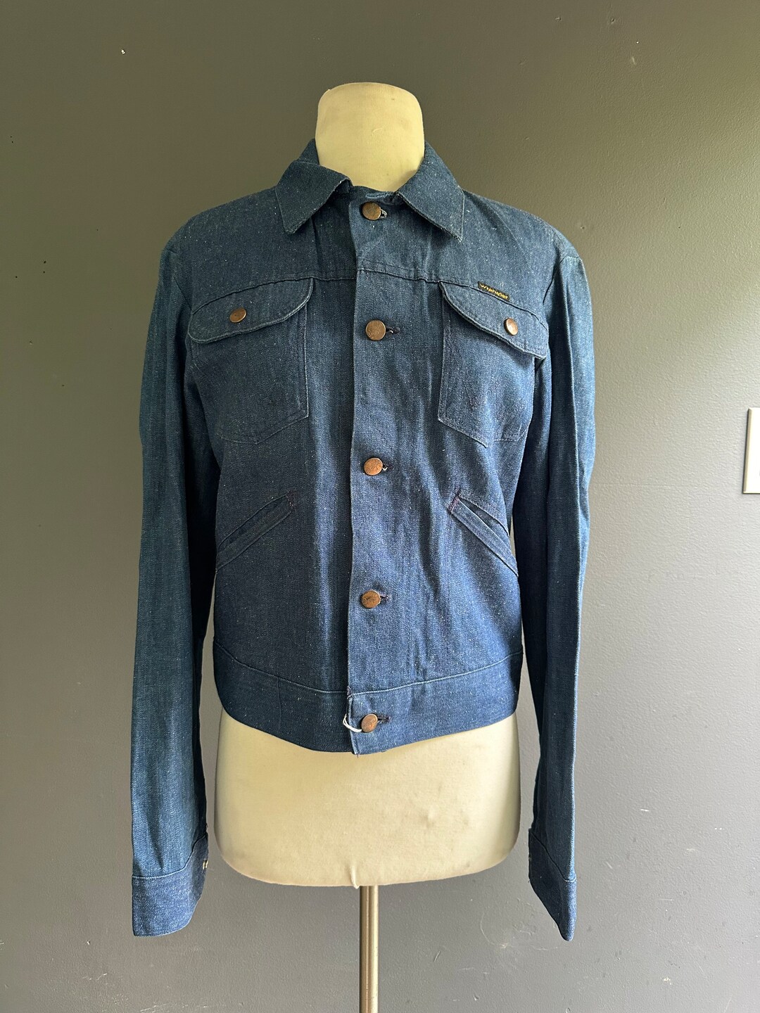Vintage 1970s Wrangler Denim Jacket, Medium Wash - Etsy