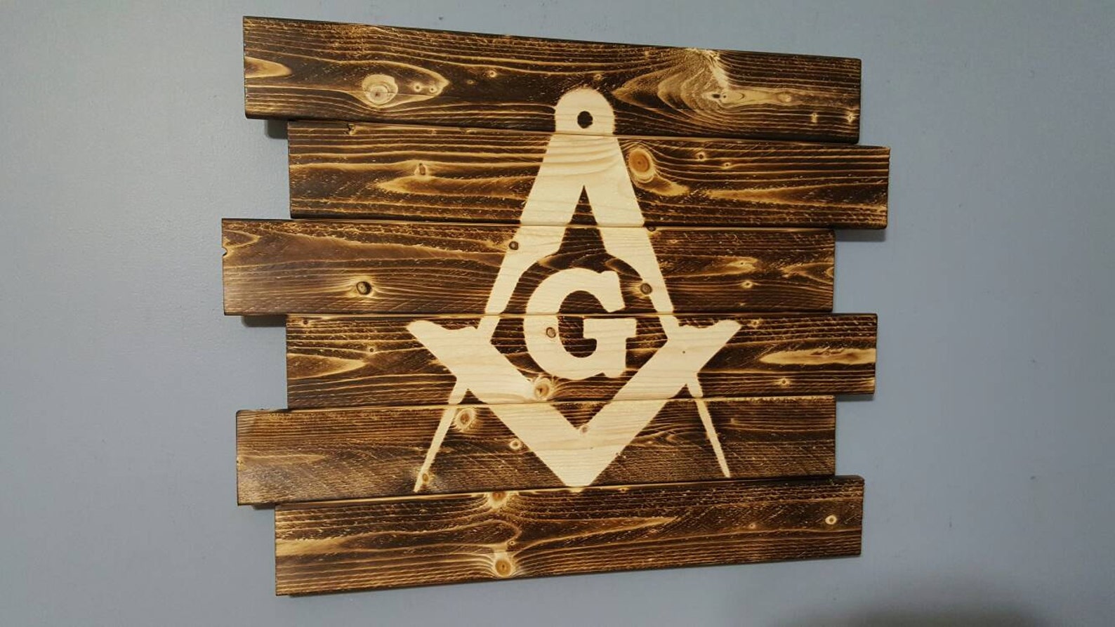Masonic Logo Freemasons Wooden Rustic Wall Art Man Gift - Etsy