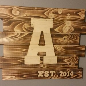 Monogram Letter With Date Monogram Sign All Letters Available - Etsy