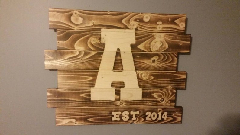 Monogram Letter With Date Monogram Sign All Letters | Etsy