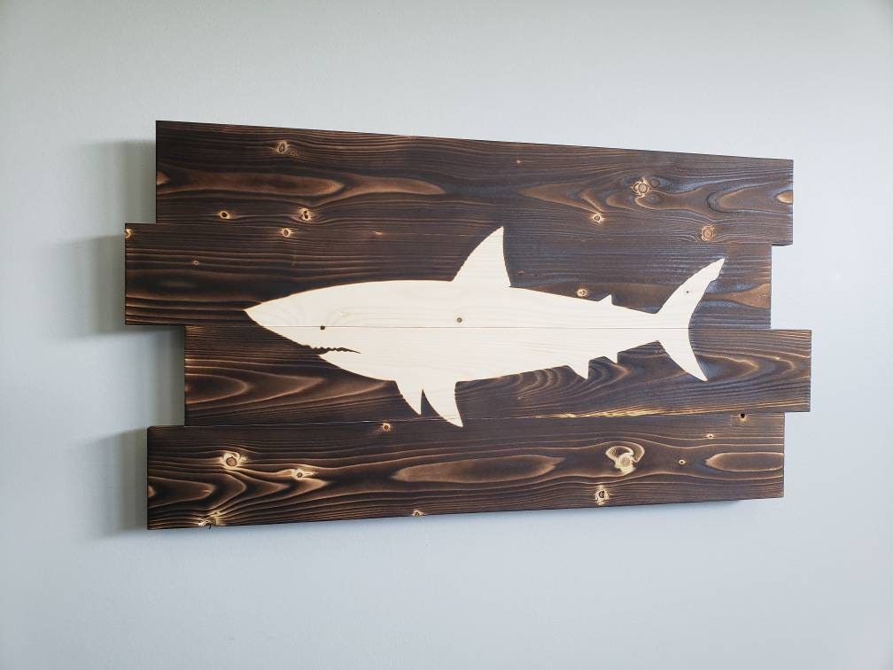 Shark Sign Shark Decor Beach Decor Beach House Rustic - Etsy