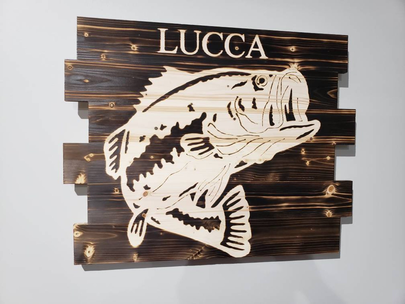 Bass Fishing Fish Decor Wall Art Rustic Decor - Etsy