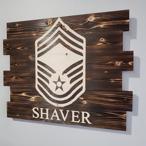 Chief Master Sergeant Wooden Rustic Wall Art - Etsy
