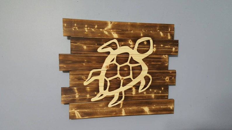 Turtle Wall Art Wood Burning Animal Wall Art Coastal Decor | Etsy