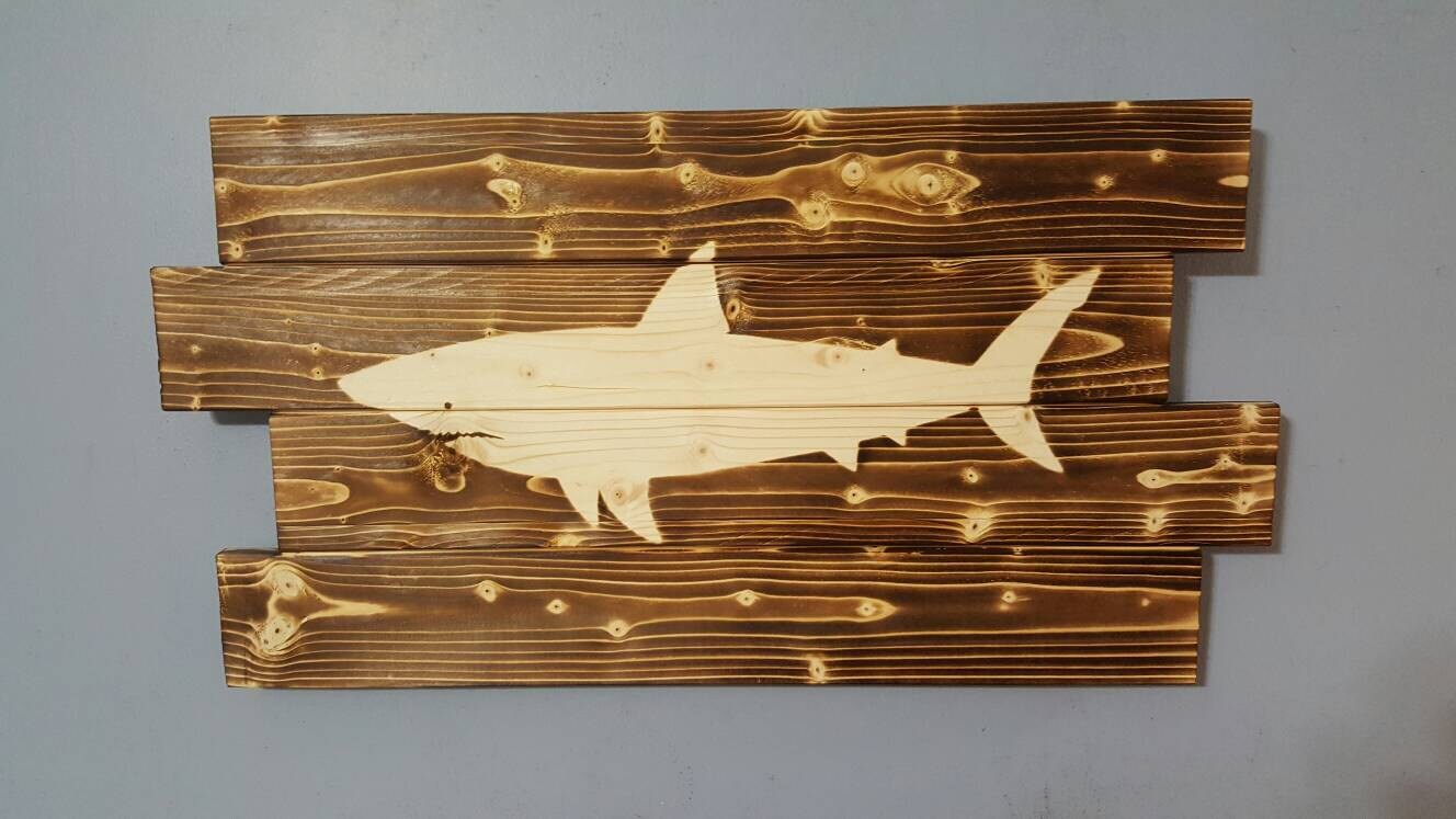 Shark Sign Shark Decor Beach Decor Beach House Rustic - Etsy