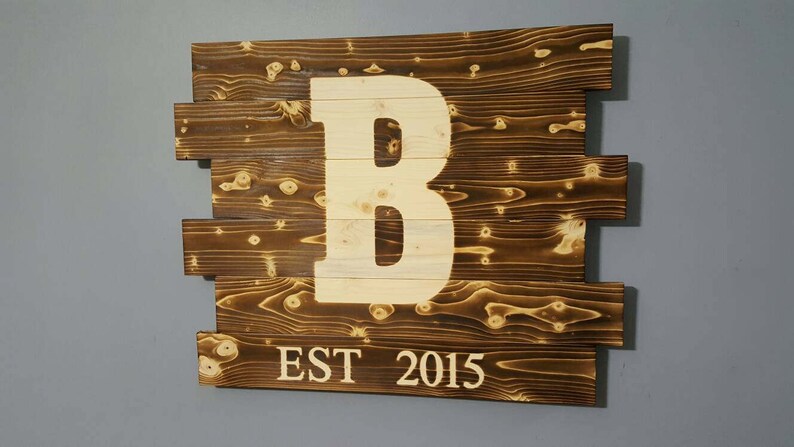 Monogram Letter With Date Monogram Sign All Letters | Etsy