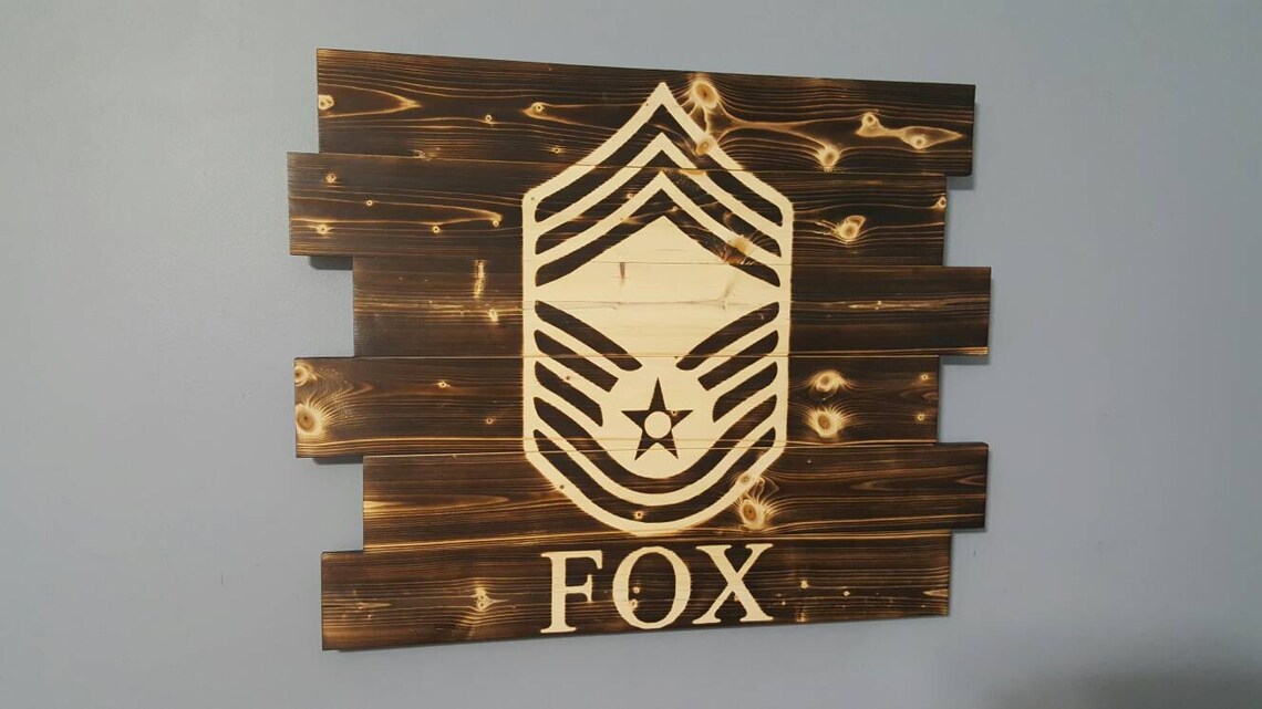 Chief Master Sergeant Wooden Rustic Wall Art - Etsy
