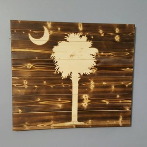 South Carolina State Flag Palmetto Tree Rustic Wall Art - Etsy