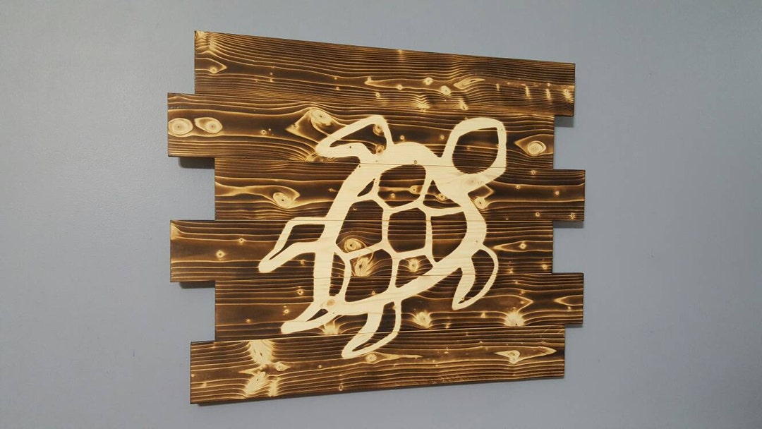 Turtle Wall Art, Wood Burning, Animal Wall Art, Coastal Decor, Sea ...