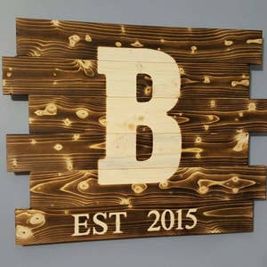 Monogram Letter With Date Monogram Sign All Letters Available - Etsy