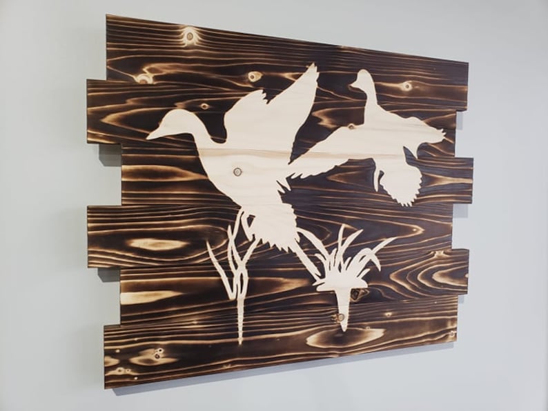 Duck Scene Waterfowl Hunting Outdoors Wooden Wall Art - Etsy