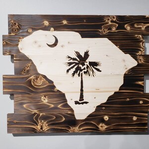 South Carolina State Flag Palmetto Tree Rustic Wall Art - Etsy