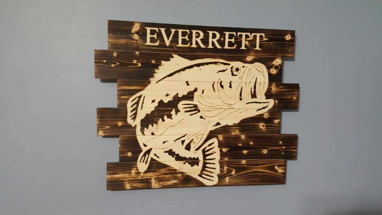 Bass Fishing Fish Decor Wall Art Rustic Decor - Etsy