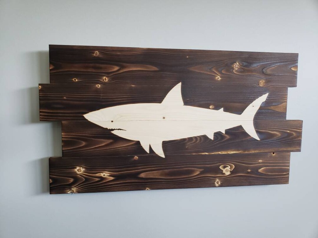 Shark Sign, Shark Decor, Beach Decor, Beach House, Rustic Beach Decor ...