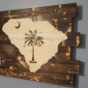 South Carolina State Flag Palmetto Tree Rustic Wall Art - Etsy
