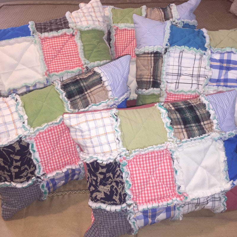 Rag Quilt Pillow - Etsy