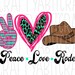 Peace, Love, Rodeo SVG, PNG, Sublimation, Digital Download, Cricut ...