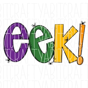 Eek!/spiders/halloween/png/sublimation/digital Download - Hand Drawn - Etsy