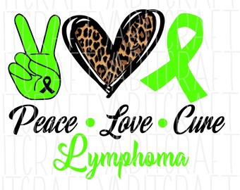 Peace Love Cure Teal Svg Png Sublimation Digital Download | Etsy
