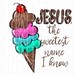 Jesus/Ice Cream png sublimation digital download hand | Etsy