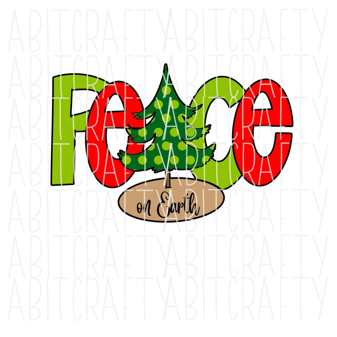 Peace/christmas Tree Svg, Png, Sublimation, Digital Download - Hand ...