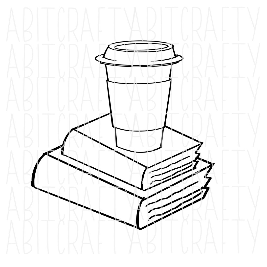 Coffee/stacked Books SVG,PNG, Vector Art, Sublimation, Digital Download ...