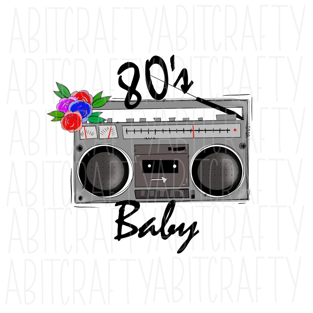 80's Baby/1980s/ Vintage Boombox PNG, Sublimation, Digital Download ...
