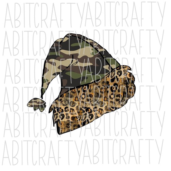 Camo/leopard Santa Hat Png Jpeg Sublimation Digital | Etsy