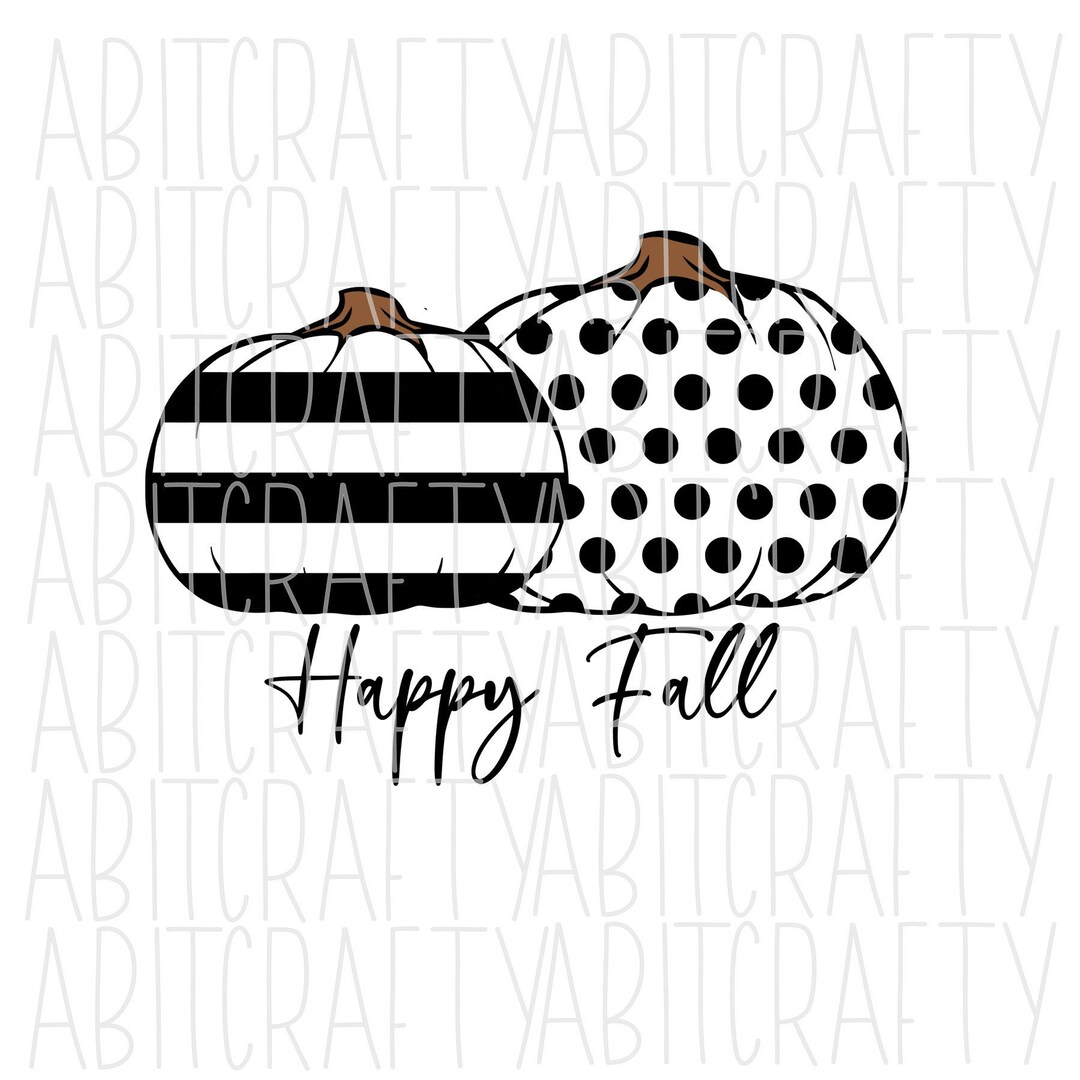 Black and White Fall Pumpkin Svg, Png, Sublimation, Digital Download ...