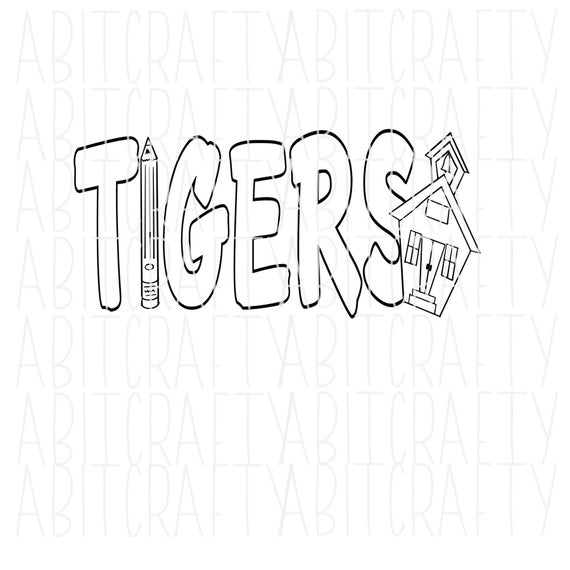 Tigers/schoolhouse/pencil/back to School/teacher/team/mascot - Etsy