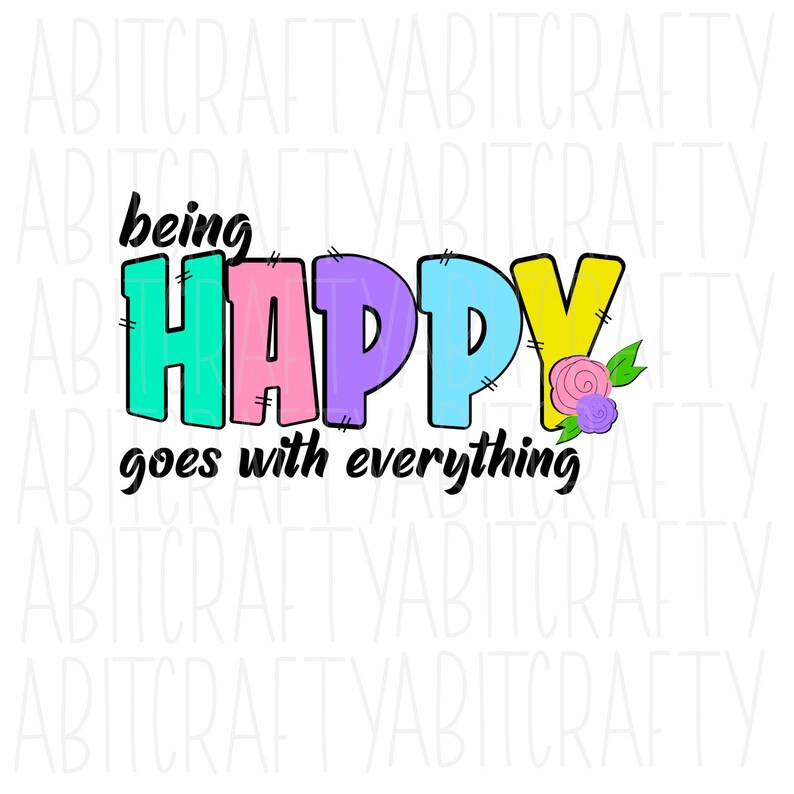Happy SVG PNG Sublimation Cricut Silhouette Digital - Etsy