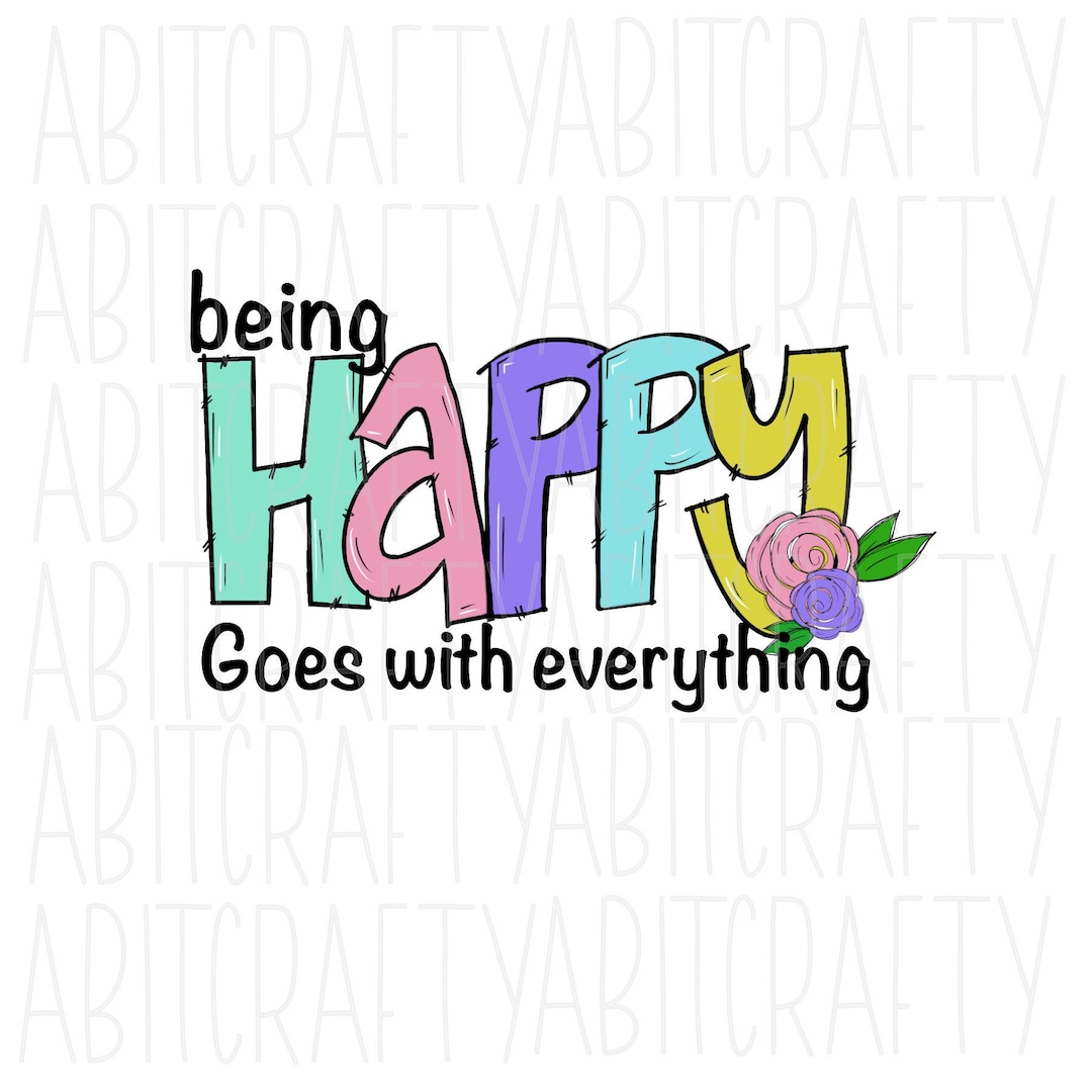 Happy SVG, PNG, Sublimation, Cricut, Silhouette, Digital Download-hand ...