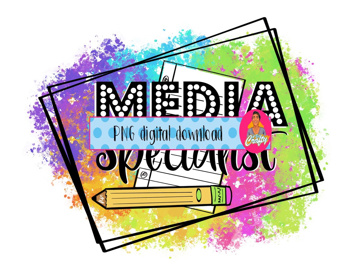 Media Specialist/librarian Splatter Paint/multicolor Letter/school ...