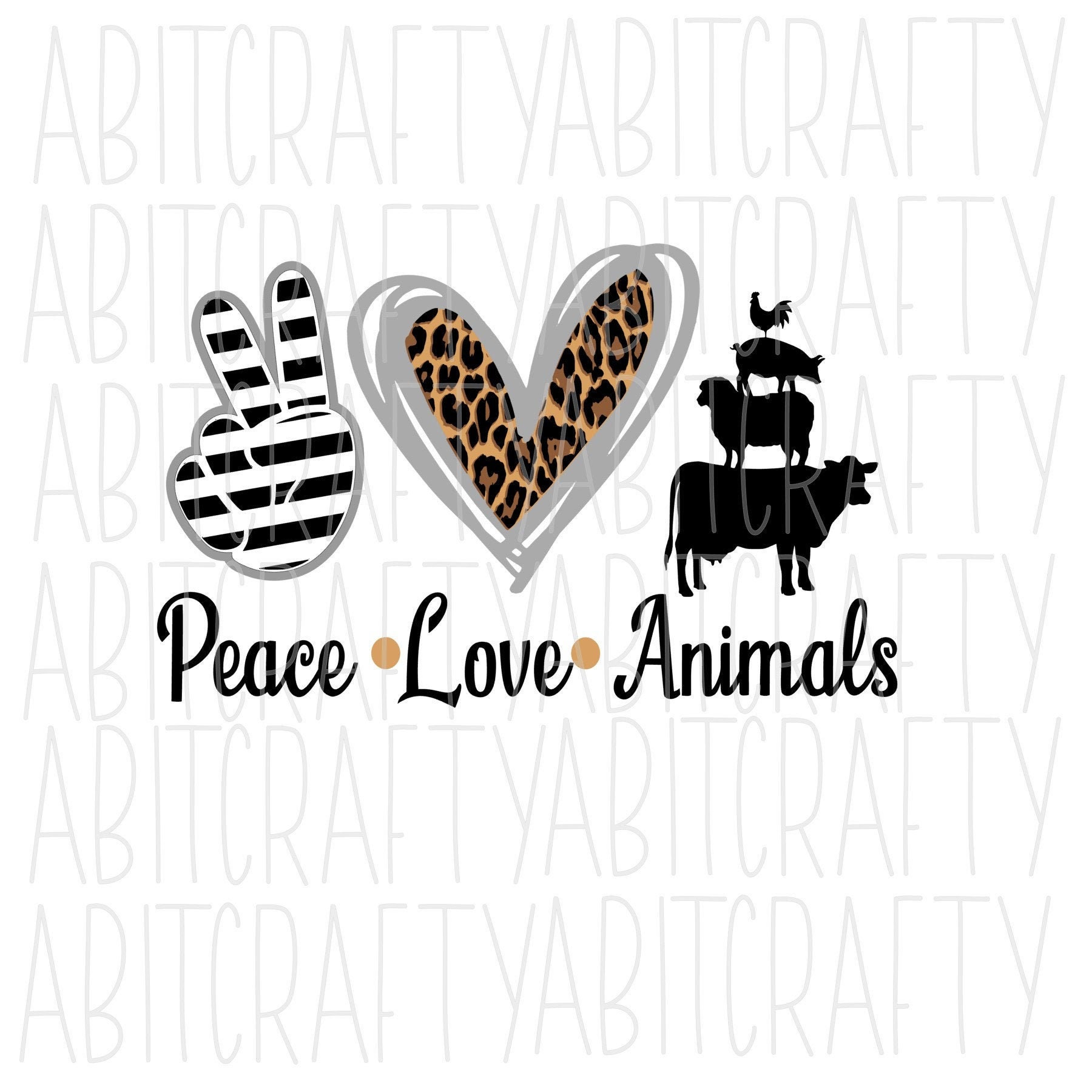 Peace Love Animals svg/png/sublimation/digital download | Etsy