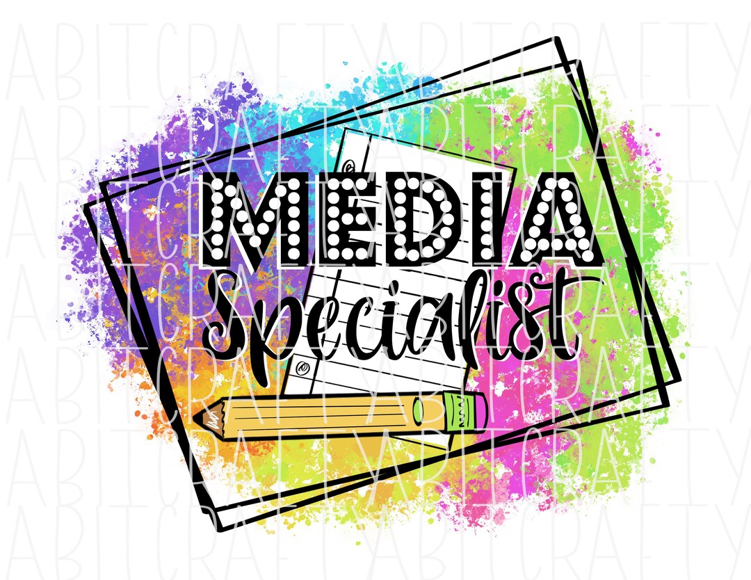 Media Specialist/librarian Splatter Paint/multicolor Letter/school ...