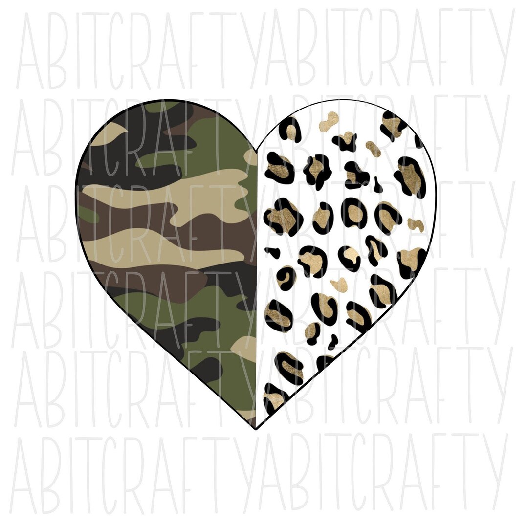 Camo Split Heart PNG, Sublimation, Digital Download - Etsy