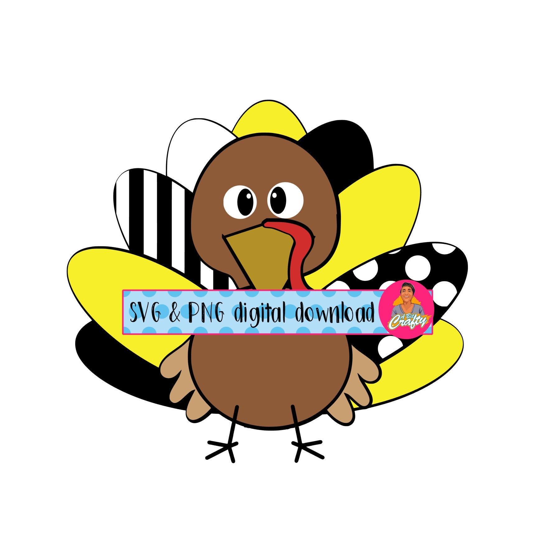 Cute Yellow Turkey Png Svg Thanksgiving SVG Turkey Svg | Etsy