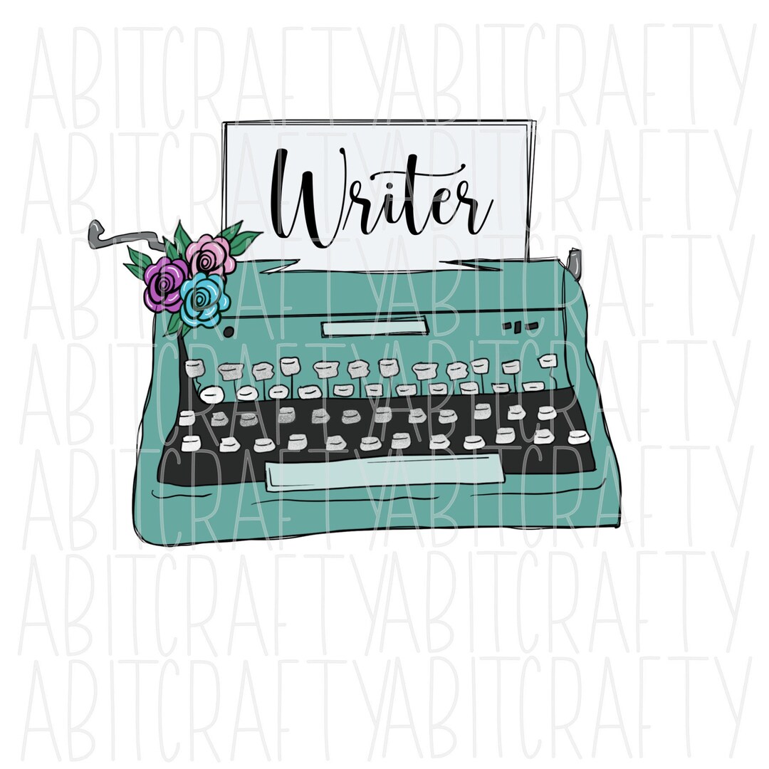 Writer/vintage Typewriter PNG, Sublimation Digital Download-hand Drawn ...